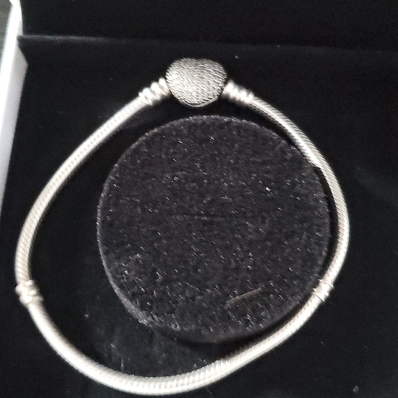 Pandora | Jewelry | Pandora Duo Moments Bracelet Pave Heart Clasp Free ...